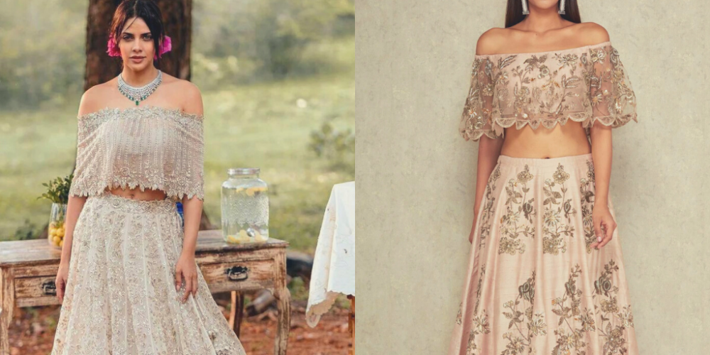 Here are some beautiful off shoulder blouse designs - Styl Inc